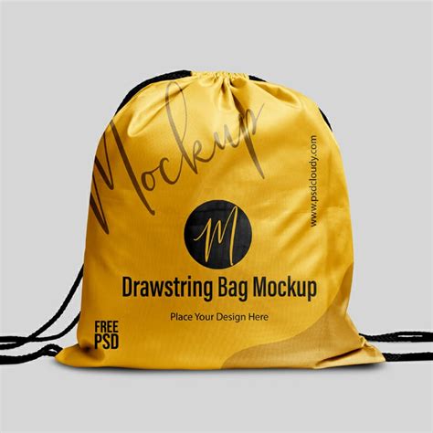 Free Drawstring Bag Mockup PSD