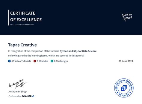 Tapas Gaan On Linkedin I Have Completed Python And Sql For Data