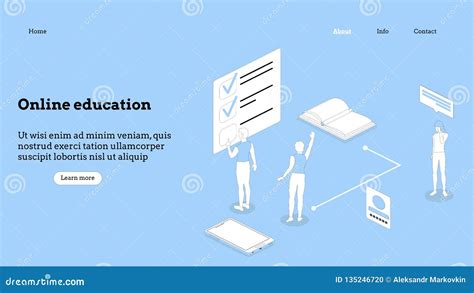 Landing Page Template Programming Course Modern Flat Design Isometric