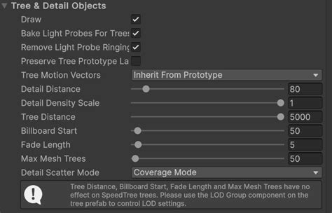 Unity Manual Terrain Settings