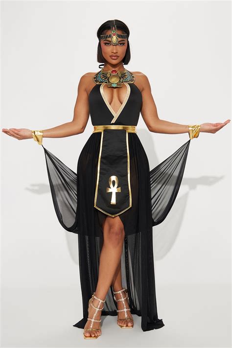 Jewel Of The Nile Egyptian Goddess 3 Piece Costume Set Blackgold