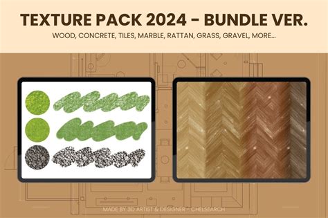 18 Procreate Texture Pattern Brushes Grass Concrete Wood Stone Marble Rattan More Interior