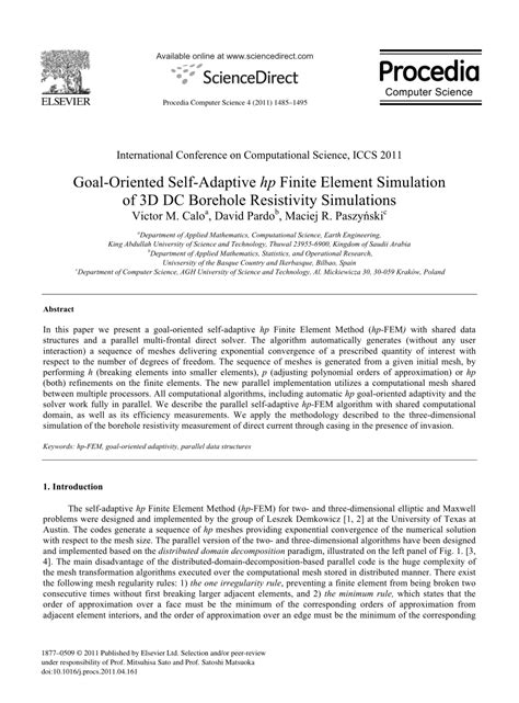 pdf goal oriented self adaptive hp finite element simulation of 3d dc