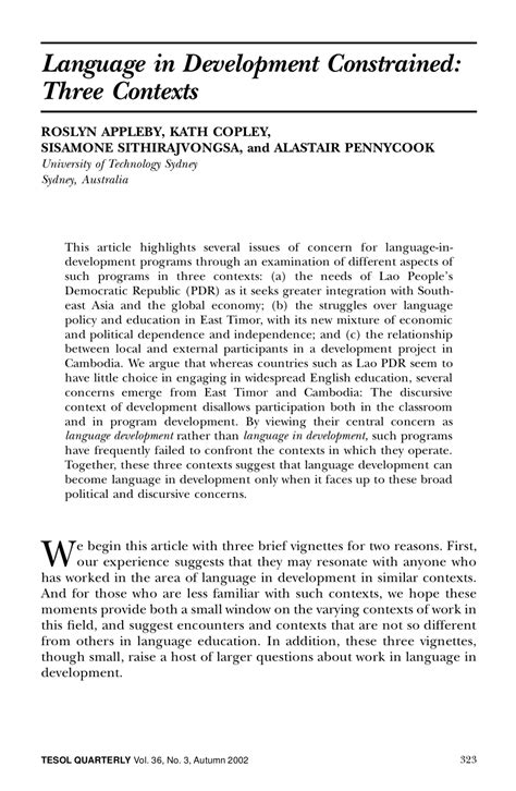 pdf language in development constrained three contexts