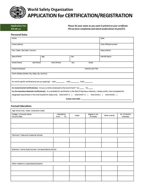 Wso Certification Application 2024 Pdf Discrimination Professional Certification