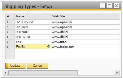 Shipping Methods