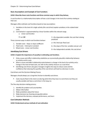 Chapter 2 An Introduction To Cost Terms And Purposes Cost And Cost