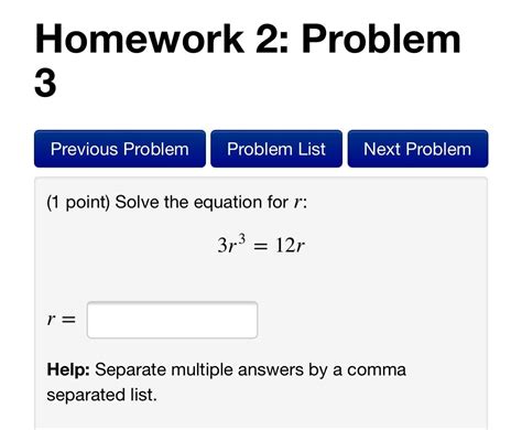 Solved Homework 2 Problem 3 Previous Problem Problem List