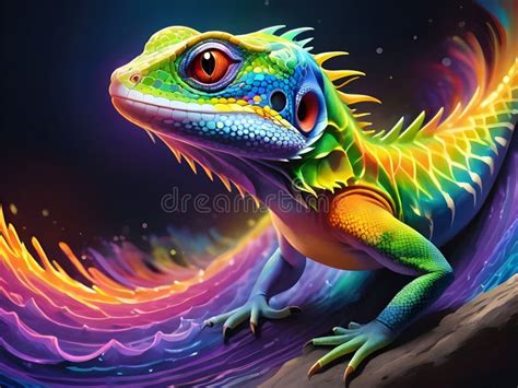 Cute Adorable Lizard Stock Illustration Illustration Of Dreamy 303883627