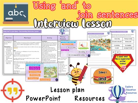 Ks1 Interview Writing Lesson Using ‘and To Join Ideas Teaching