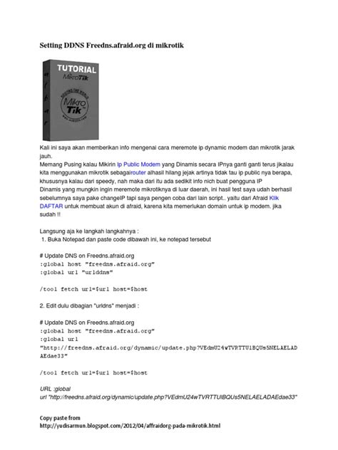 Setting Ddns Freedns Di Mikrotik Pdf Setting Ddns Freedns Di Mikrotik Pdf