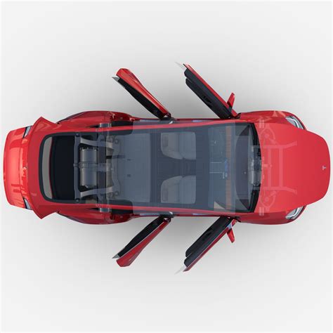 Tesla Model Y Awd Red With Interior And Chassis 3d Model 149 Blend