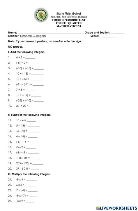 Maths Worksheet For Class Worksheet Live Worksheets 54 Off