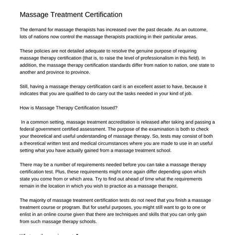 Massage Therapy Certificationiiisopdfpdf Docdroid