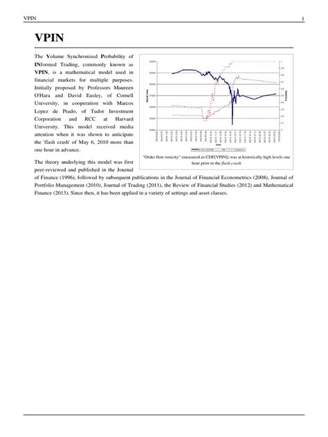 Vpin Pdf High Frequency Trading Market Liquidity
