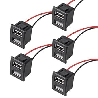 DWEII 5PCS Black Double Layer USB Female Base Type C Socket And Female