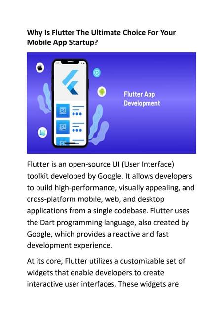 Why Is Flutter The Ultimate Choice For Your Mobile App Startuppdf