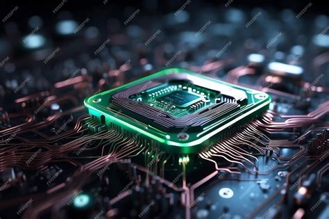 Premium Ai Image Futuristic Hightech Motherboard Cpu Processor