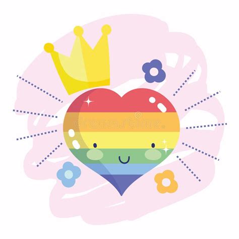 快乐的骄傲日，彩虹与皇冠花lgbt群体 向量例证 插画 包括有 图象 男性 方面 活动 友谊 184269817