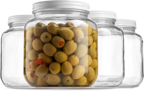 Half Gallon Glass Mason Jar 64 Oz 2 Quart 4 Pack Wide Mouth