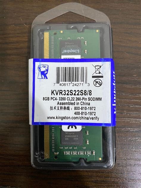 Ram Laptop Sodimm Kingston DDR4 8GB 3200 MHz 25600 Ori