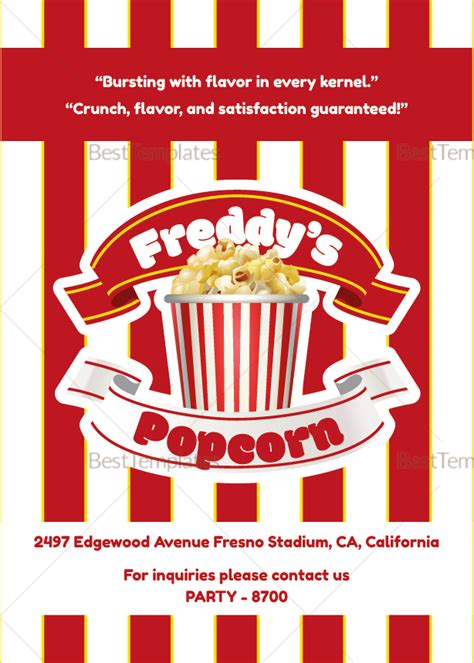 Popcorn Menu Design Template In Psd Word Publisher Illustrator Indesign