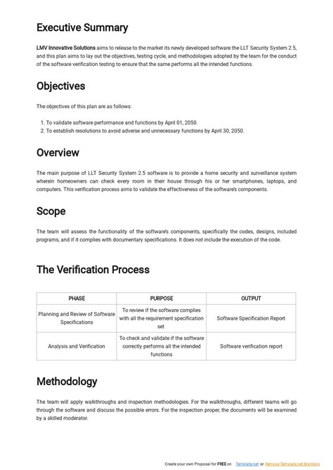 Software Verification Test Plan Template Google Docs Word Apple