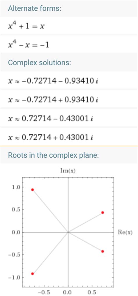 algebra precalculus find all four roots of quartic equation x 4 x 1