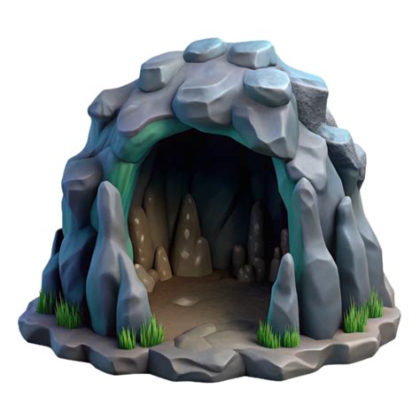 Dramatic Vintage Mysterious Cave Passage Isolated Low Angle View