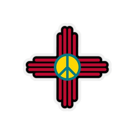 Zia Peace Sign Zia Symbol Kiss Cut Sticker Peace Symbol Sticker