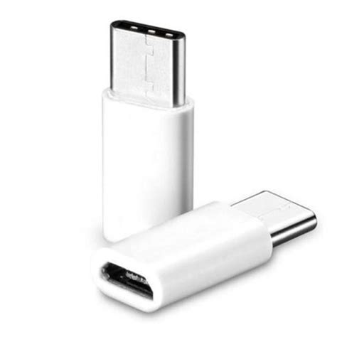 Micro Usb 轉type C轉接頭白色 母轉usb 31 Type C公轉接頭 Micro轉接頭 支援快充1pc 蝦皮購物