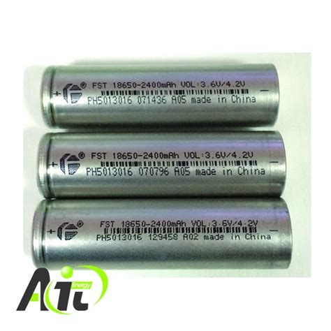 High Capacity 18650 Lithium Ion Battery Fst Cj Lithium Battery 2400mah
