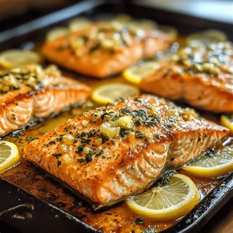 Sheet Pan Lemon Garlic Butter Salmon Crisp And Yum