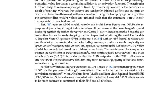 Summary Of Works On Deep Learning Models In Drought Prediction