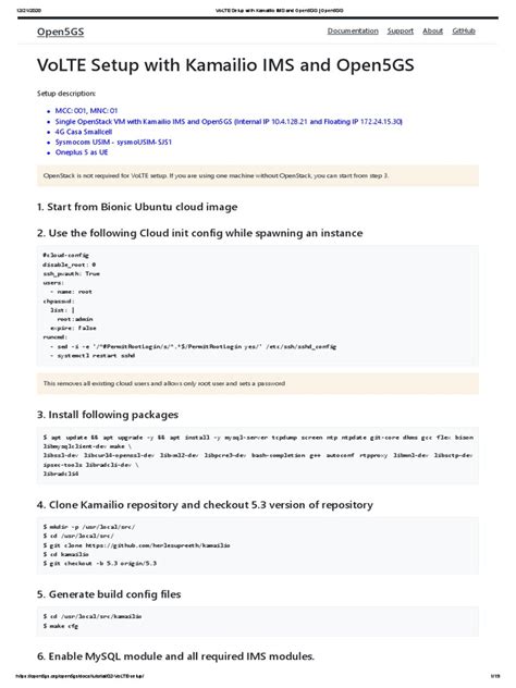 Volte Setup With Kamailio Ims And Open5gs Open5gs Pdf Ip Multimedia Subsystem Domain