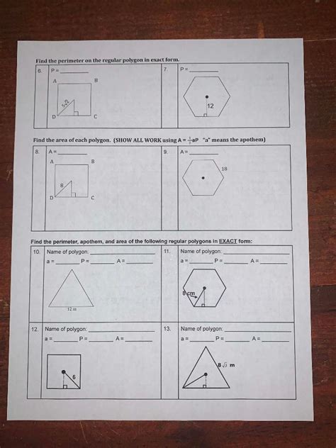 Solved Find The Perimeter On The Regular Polygon In Exact