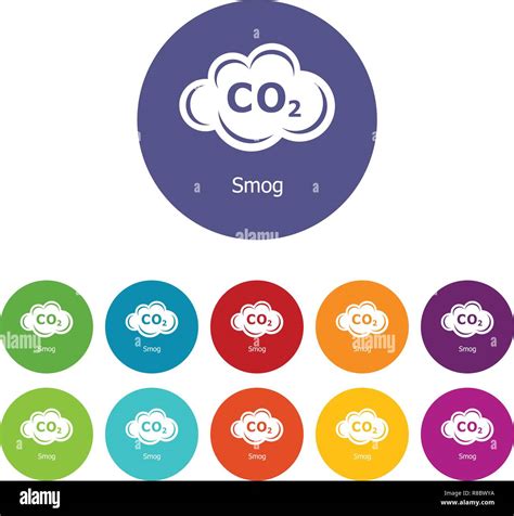 Smog icons set vector color Stock Vector Image & Art - Alamy