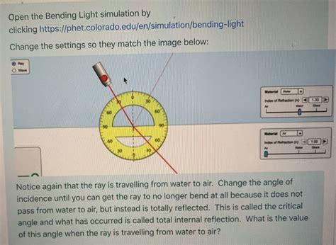 Solved Open the Bending Light simulation by clicking | Chegg.com