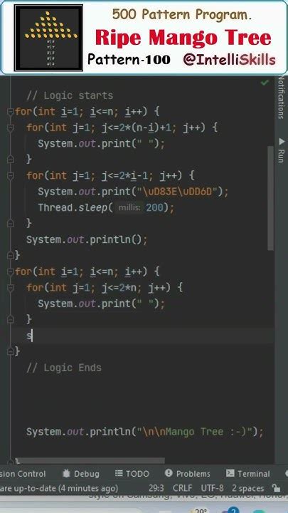 Java Pattern 100 Ripe Mango Pattern Program In Java Shorts Java Coding Programming Youtube