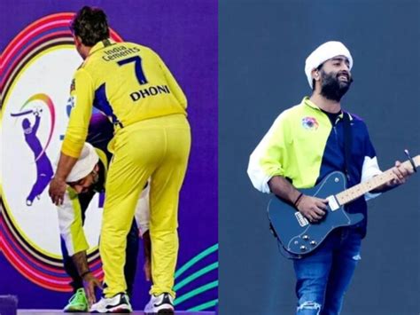 Arijit Singh Touches Ms Dhonis Feet During Ipl Opening Ceremony 2023