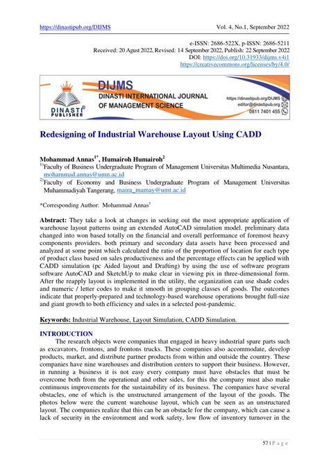 Pdf Redesigning Of Industrial Warehouse Layout Using Cadd