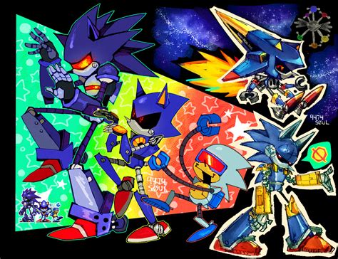 Metal Sonic Mecha Sonic Mkii Mecha Sonic Mki And Rocket Metal Sonic