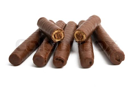 chocolate rolls isolated | Stock image | Colourbox