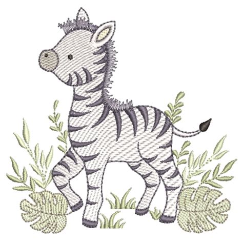 Matriz De Bordado Computadorizado Zebrinha No Raminho Ripled