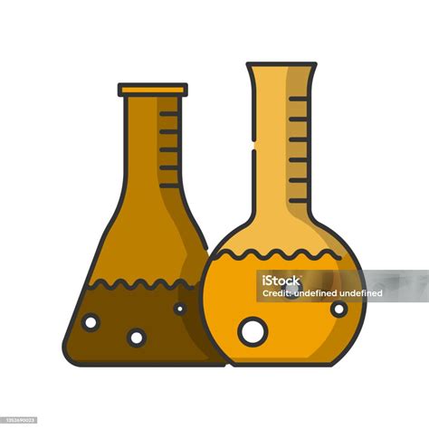 벡터 화학 충전 라인 아이콘 작은 그림자 흰색 배경과 모노톤 색상 비커에 대한 스톡 벡터 아트 및 기타 이미지 비커 제조