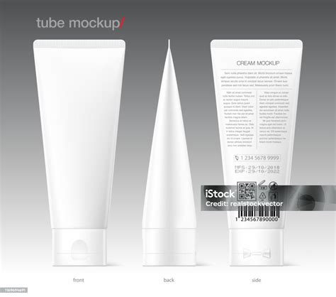 化妝品用空白塑膠管包含產品資訊正面背面和側面視圖向量圖形及更多人體部分圖片 人體部分 健保和醫療 側視 Istock