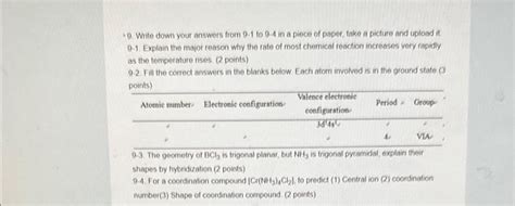 Solved 9 Write Down Your Answers From 91 To 9 4 In A