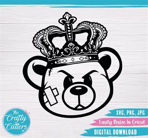 Teddy Bear King Svg Gangster Bear Svg Cutting File Digital Etsy