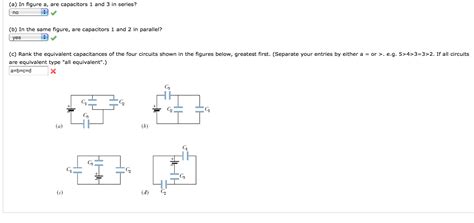 Solved In Figure A Are Capacitors 1 And 3 In Series In
