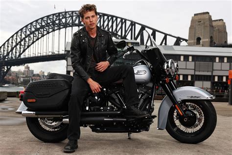 Austin Butler Poses With A Motorcycle In Sydney As Focus Features Leans